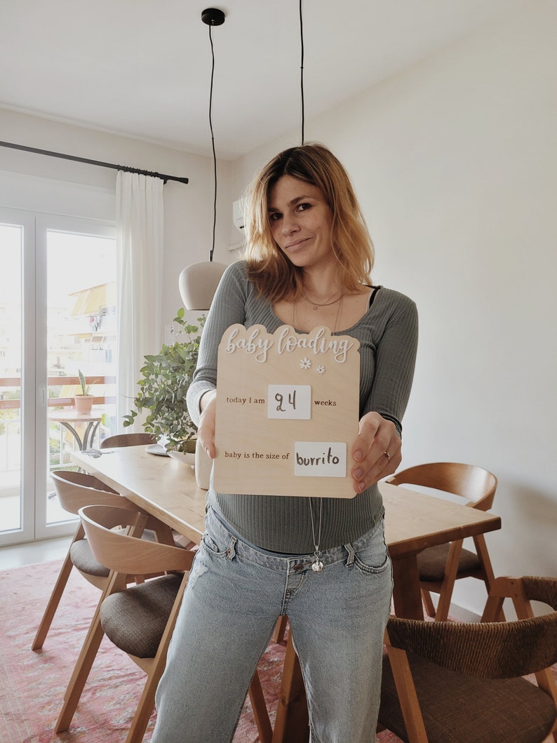 Baby Loading Pregnancy Board Weekly Baby Size Sign Baby - Etsy