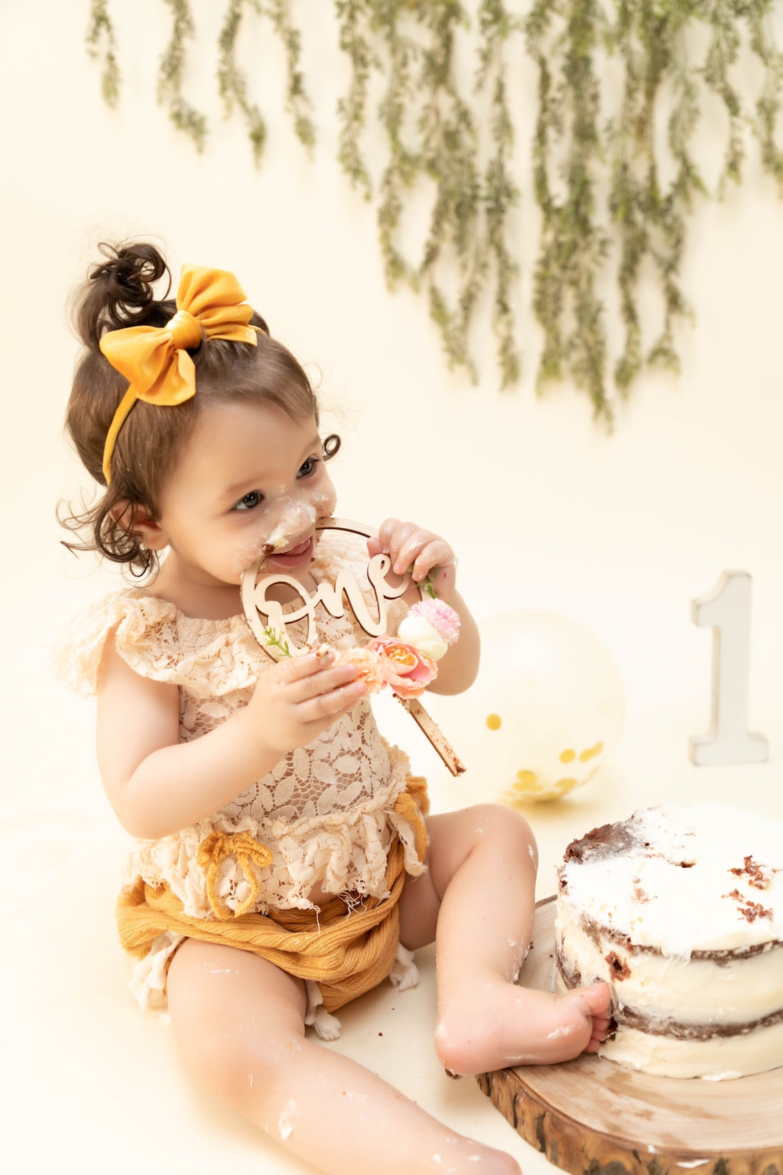 First Birthday Wooden Cake Topper Baby 1st Birthday Party | Etsy