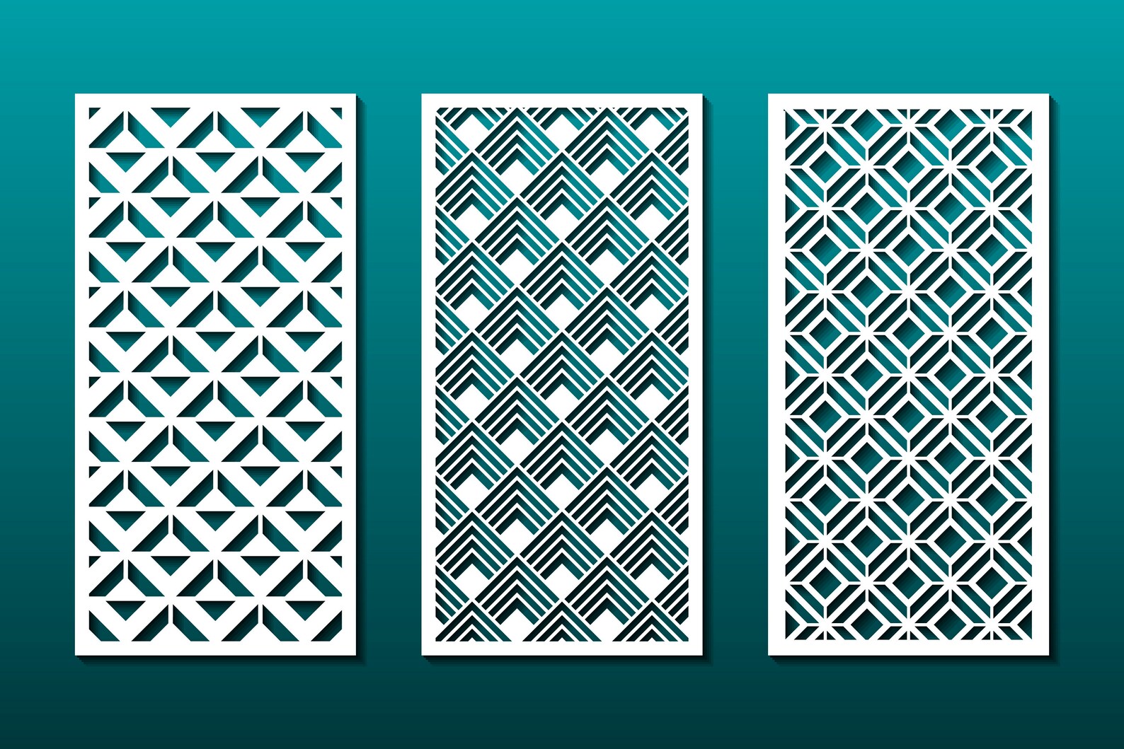 10 Laser Cutting Templates With Modern Geometric Pattern | Etsy