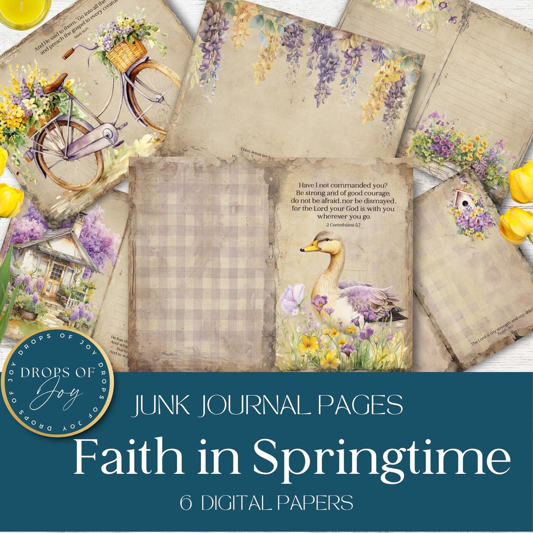 Faith in Springtime Junk Journal Pages - Faith Digital Papers ...
