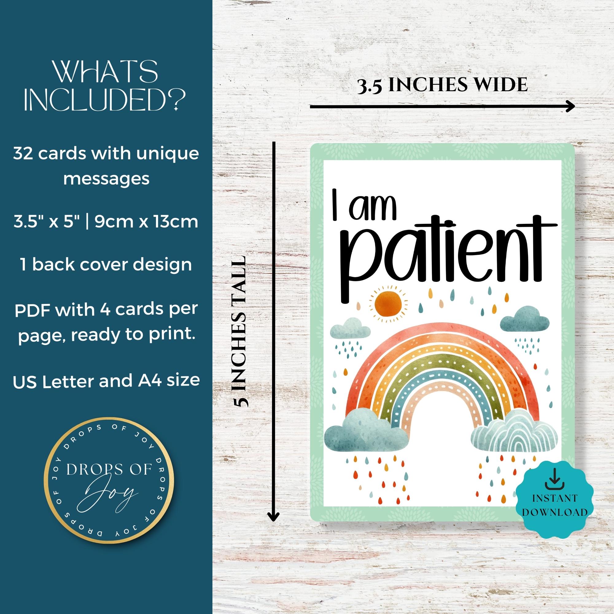 Boho Rainbow Affirmation Cards for Girls | 32 Daily Inspiration Notes ...