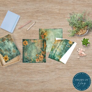 Dark Floral Digital Paper - Grunge Botanical Backgrounds - Flower and ...