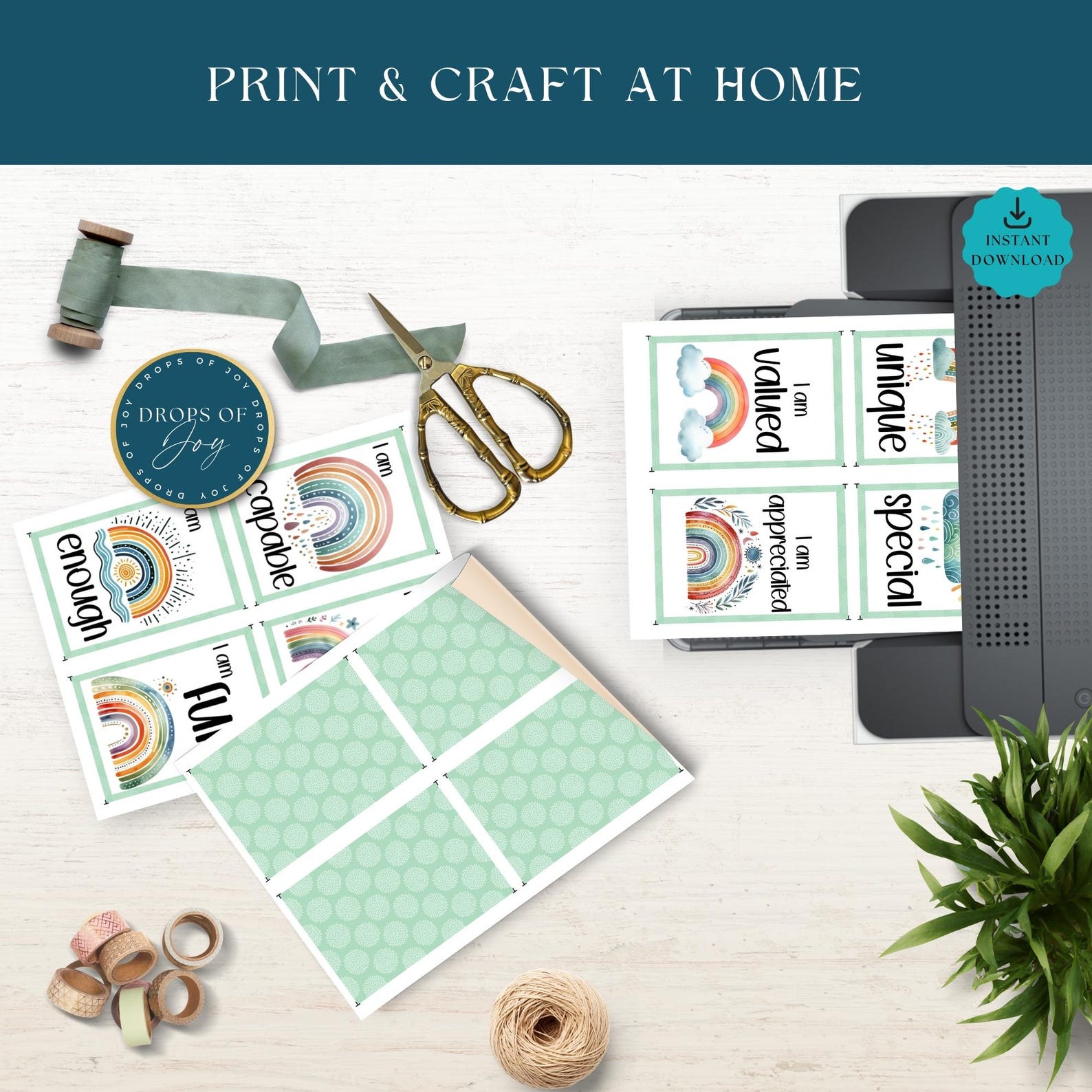 Boho Rainbow Affirmation Cards for Girls | 32 Daily Inspiration Notes ...