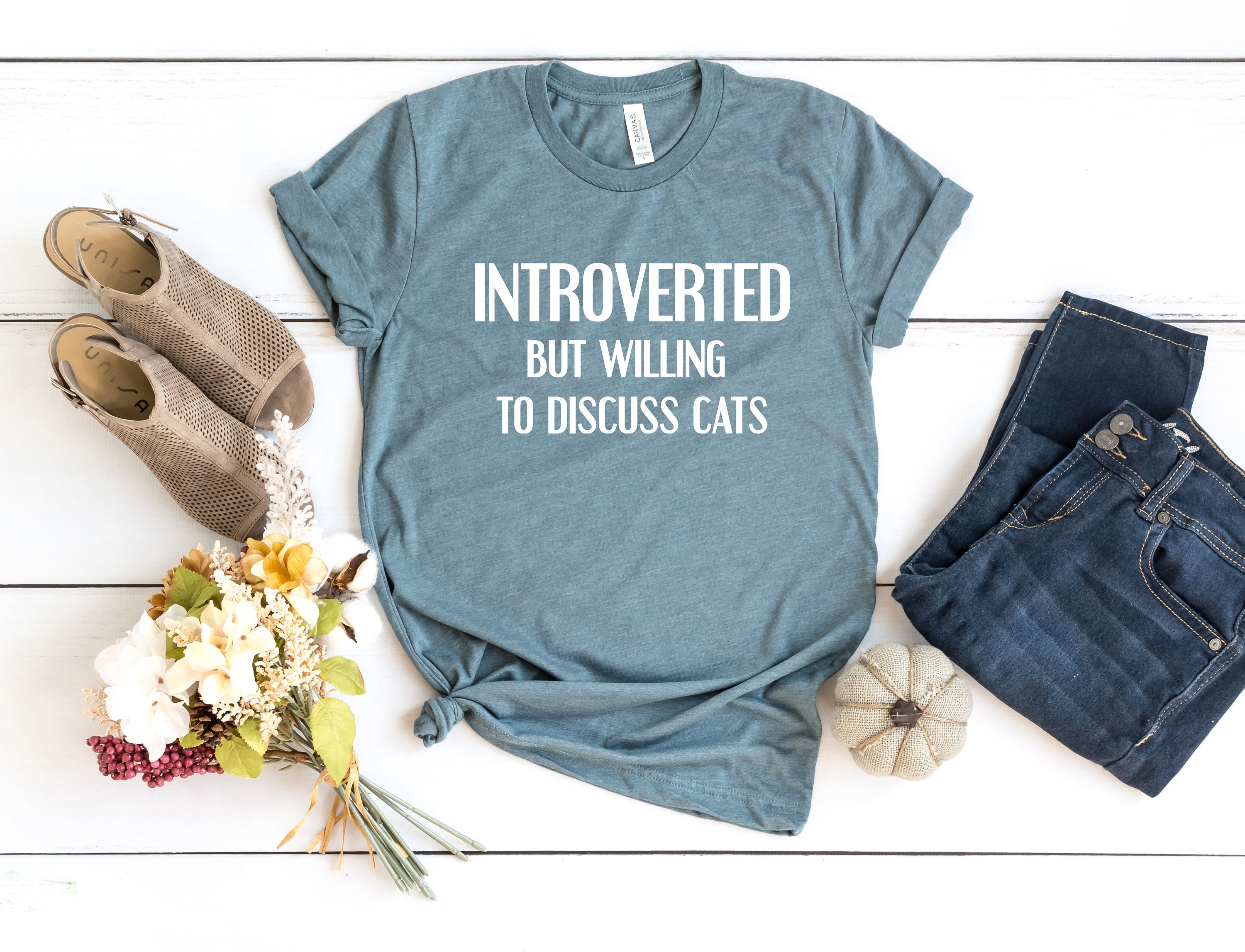 Introverted but Willing to Discuss Cats, Funny Introvert Tee, Gift for ...
