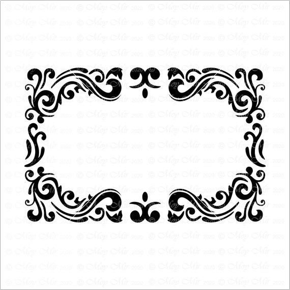 Scroll Rectangular Border 1 SVG digital File | Etsy