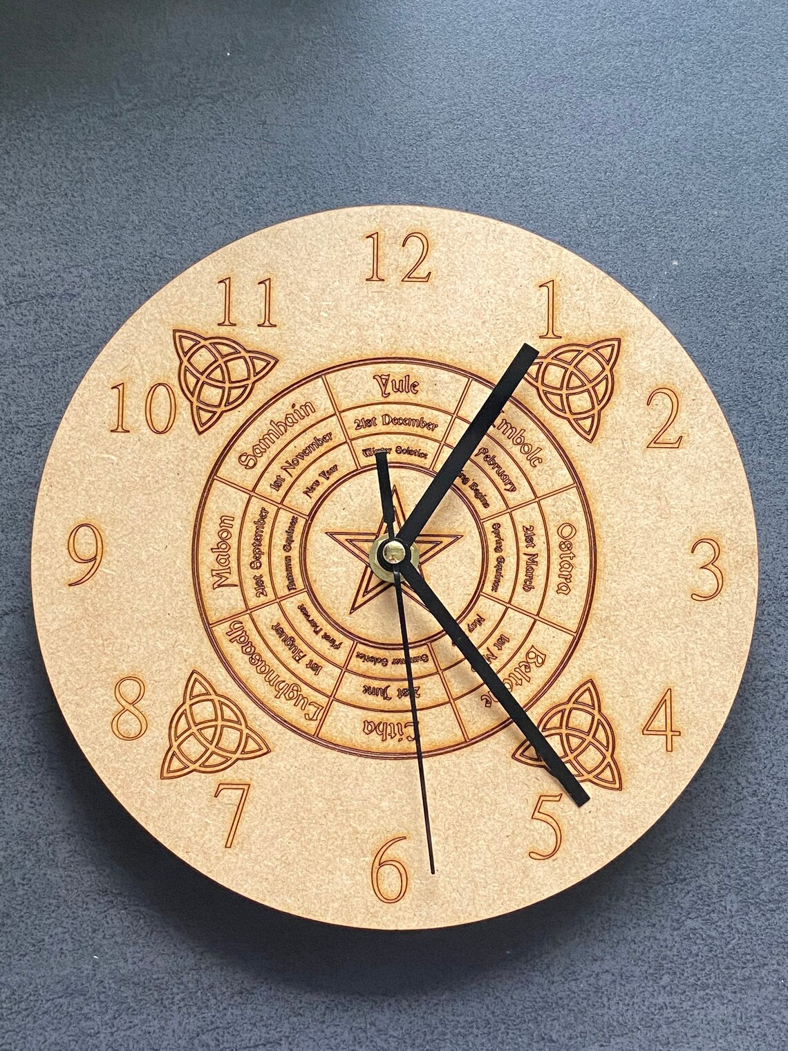 Clock Annual Circle Fixed Wall Clock Witch Magic witchy wicca | Etsy