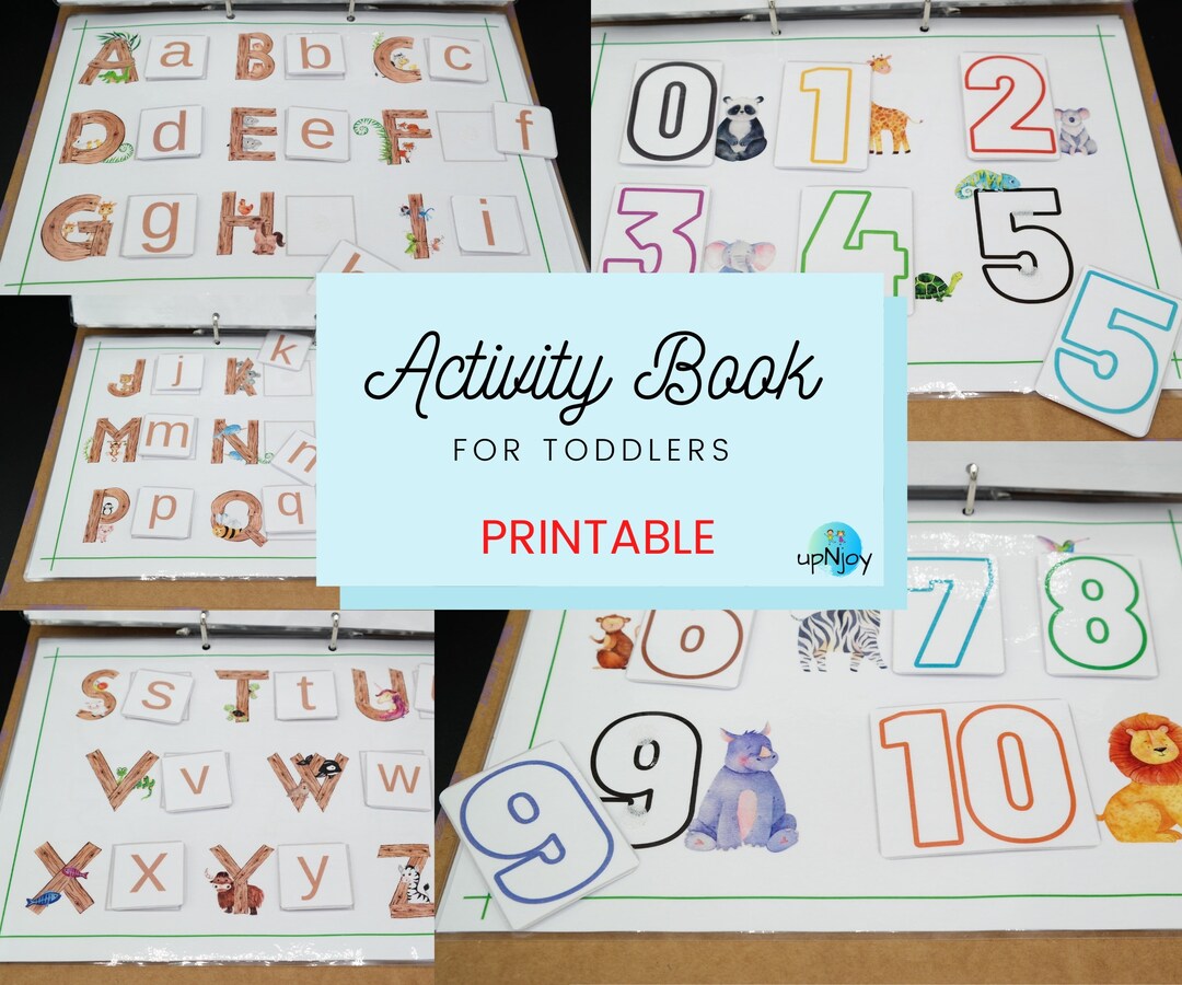 Animals Alphabet Numbers Printable Book, Activity Quiet Book Pages ...