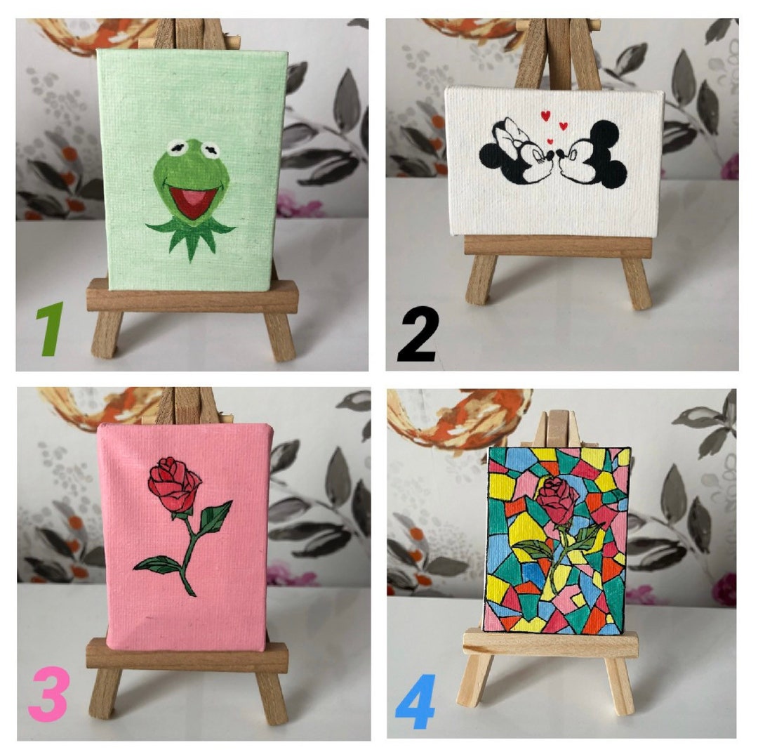 Mini Hand Painted Disney Inspired Canvas Muppets, Minnie/mickey ...