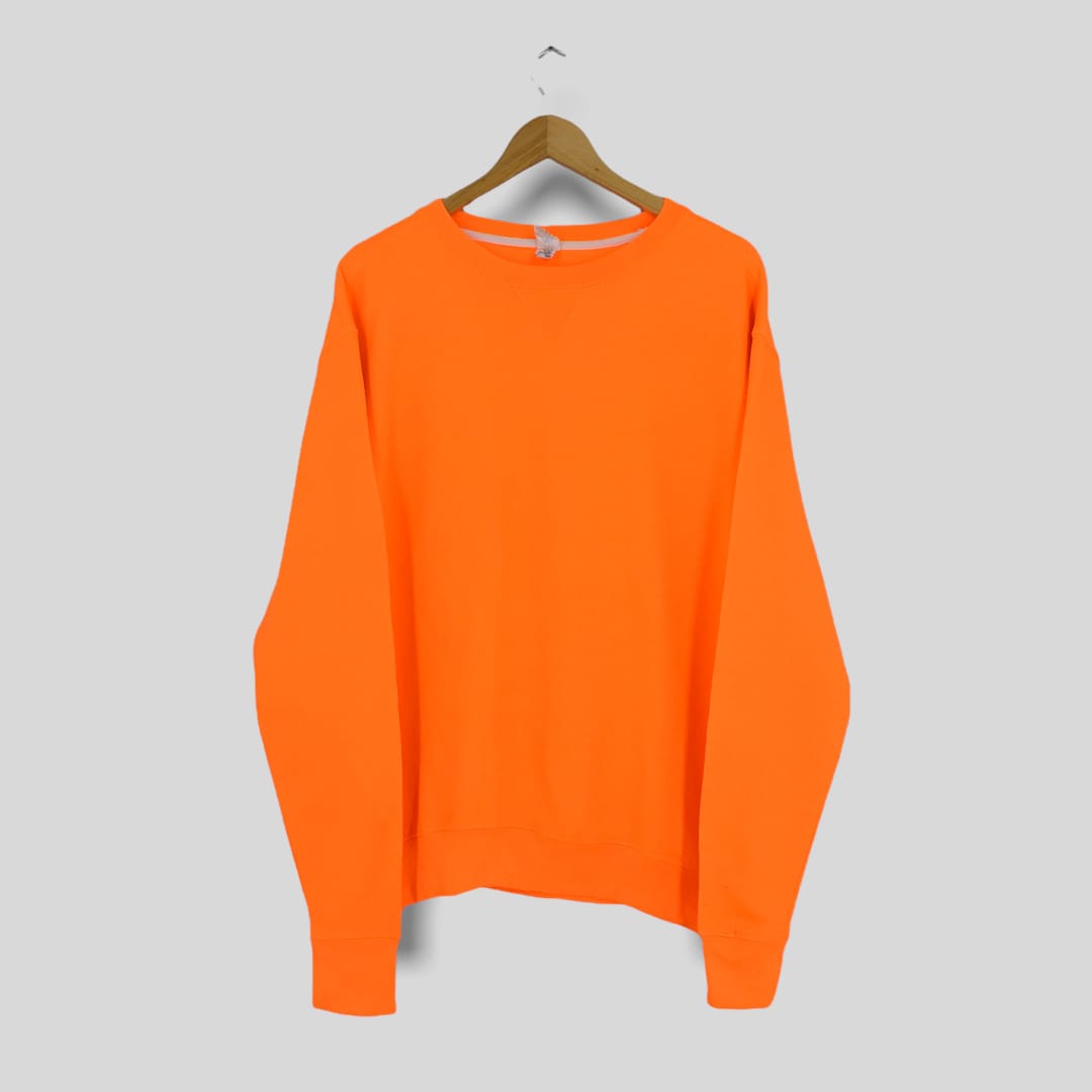 Vintage Plain Mill Tex Orange Sweatshirt Jumper Large Sportswear ...