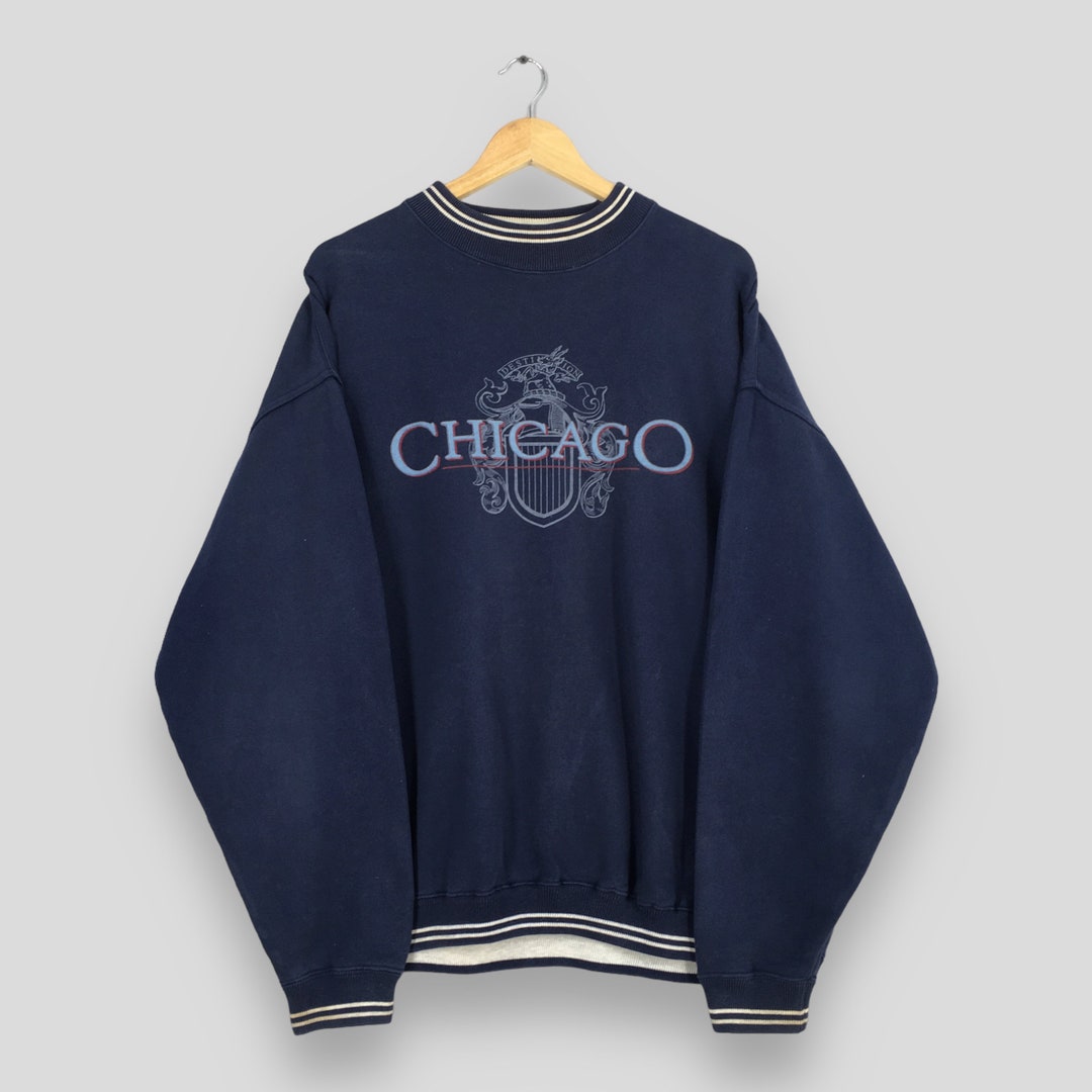 Vintage 90's Chicago Usa Blue Sweatshirt Xlarge Authentic Chicago Usa ...