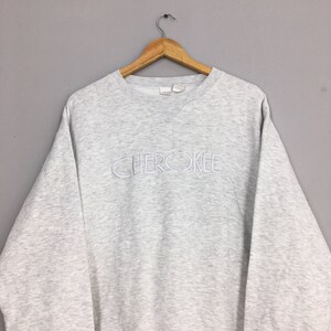 Vintage 90's Cherokee Embroidery Logo Gray Sweatshirt Xlarge Cherokee ...