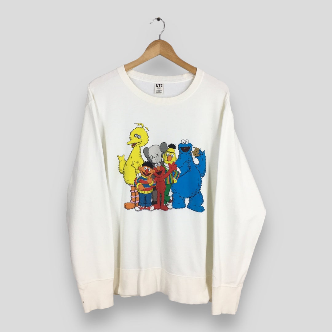 Vintage Sesame Street Kaws Muppet Show White Sweater Xlarge American ...