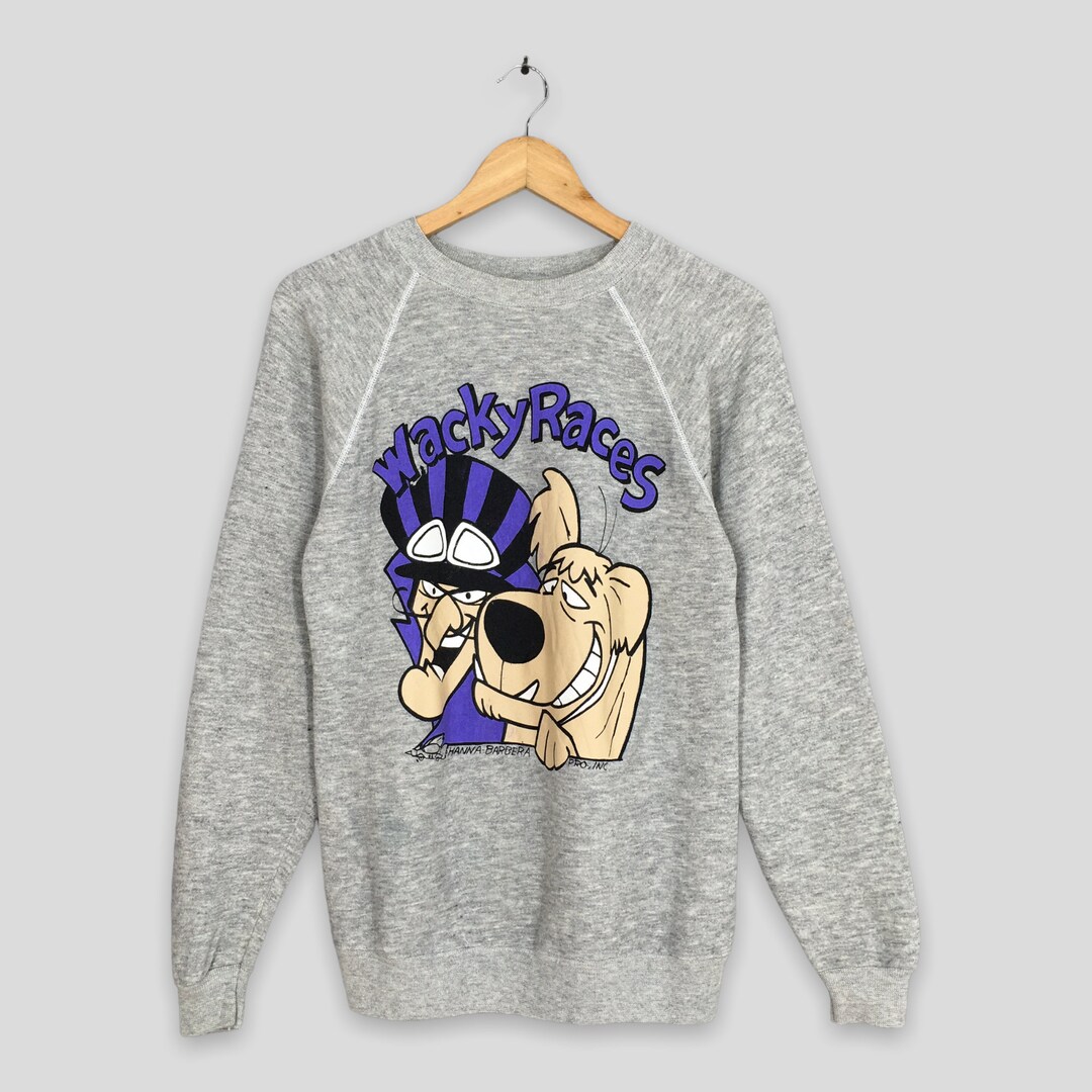 Vintage Muttley Dog Wacky Races Cartoon Gray Sweatshirt Medium 1990's ...