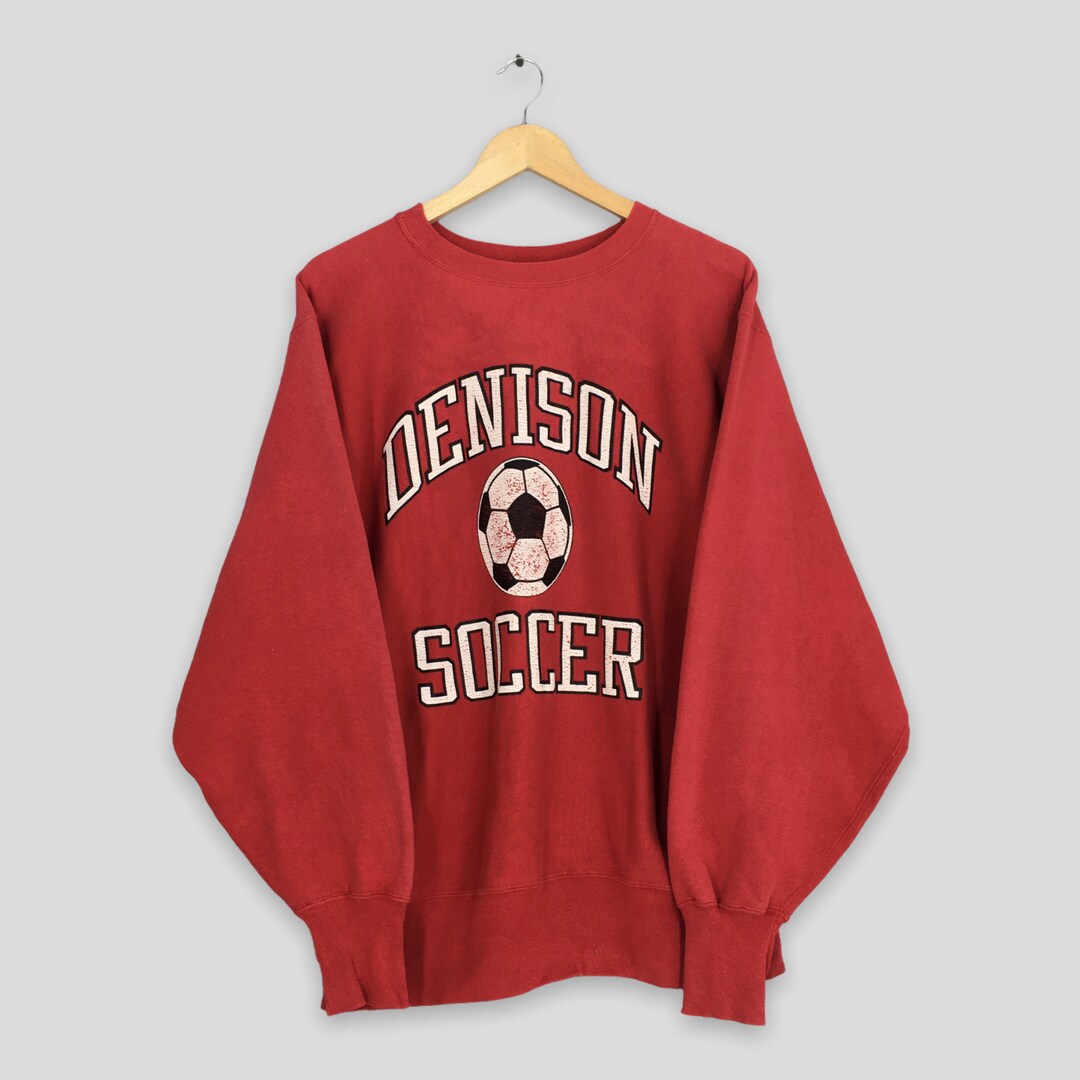 Vintage Champion Reverse Weave Denison Soccer Sweater Large 80s Denison ...