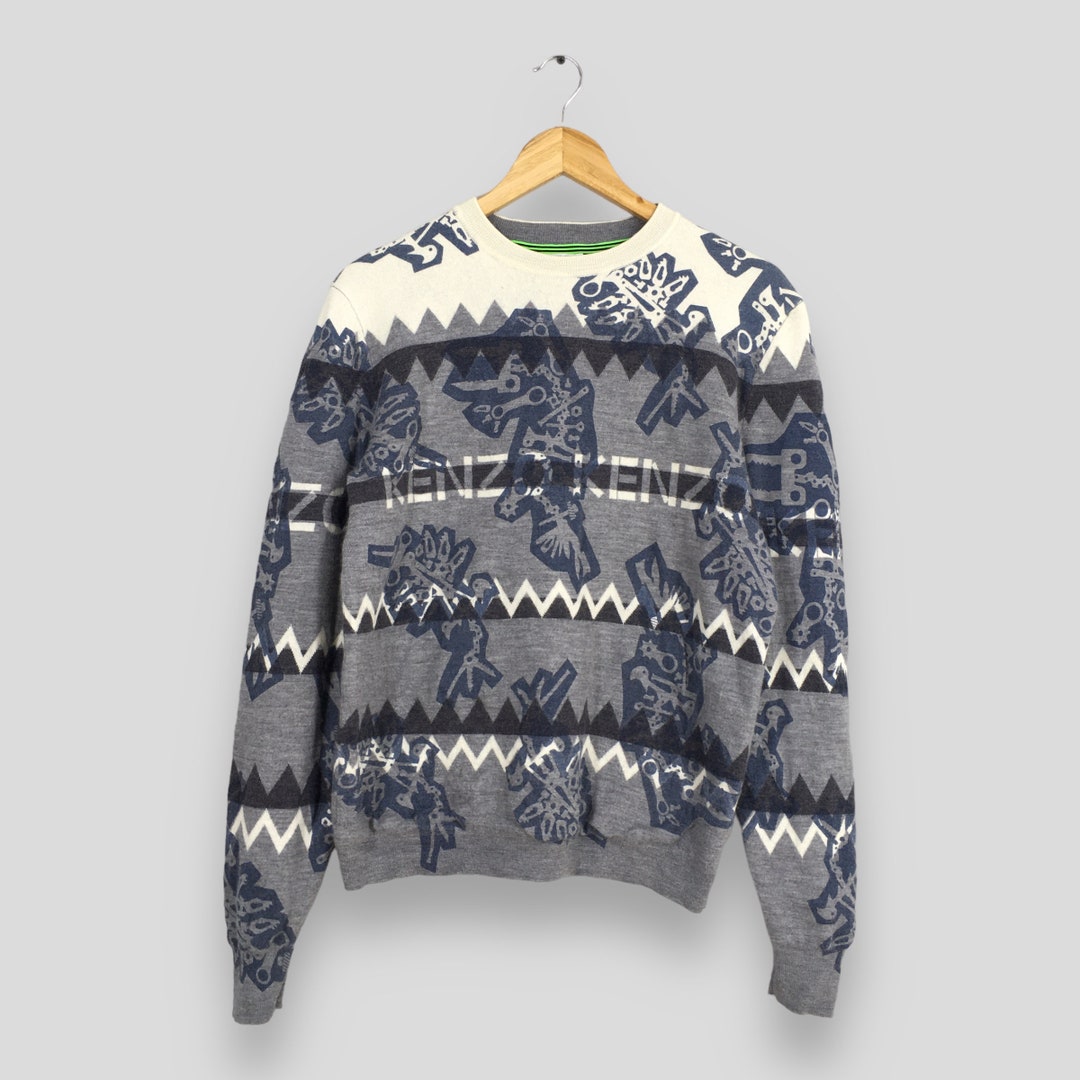 Vintage Kenzo Jeans Tribal Patterned Sweatshirt Small Kenzo Japan ...