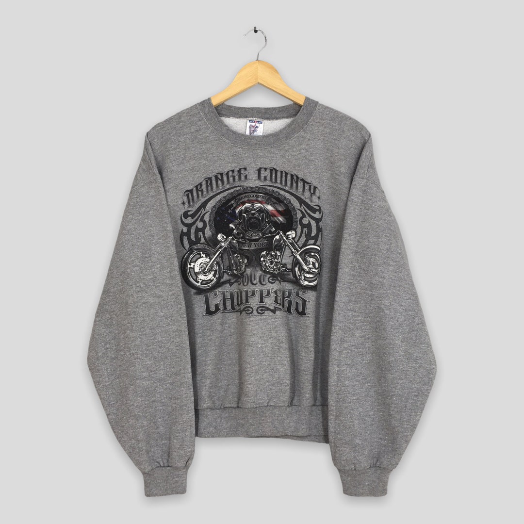 Vintage Orange County Choppers Biker Gray Sweatshirt Large 90s Choppers ...