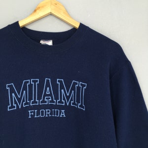 Vintage Miami Florida Blue Sweatshirt Small Miami Florida Embroidery ...
