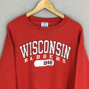 Vintage University of Wisconsin Badgers Red Sweatshirt Xlarge 90s ...