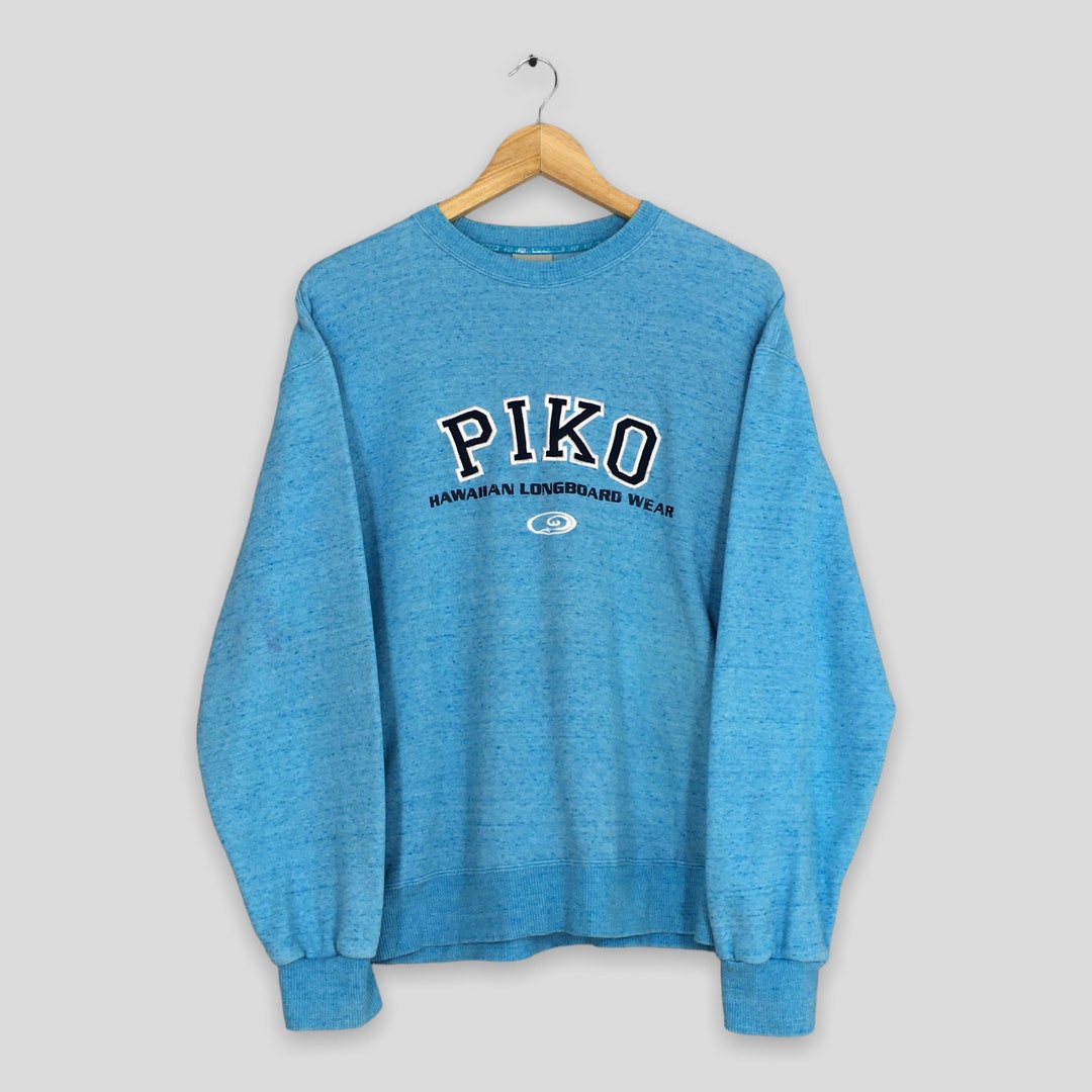 Vintage 90's Piko Surf Blue Crewneck Surfing Sweater Medium Piko Pipeline Surfer Beach Crewneck ...