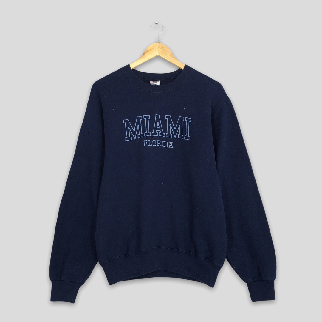 Vintage Miami Florida Blue Sweatshirt Small Miami Florida Embroidery ...