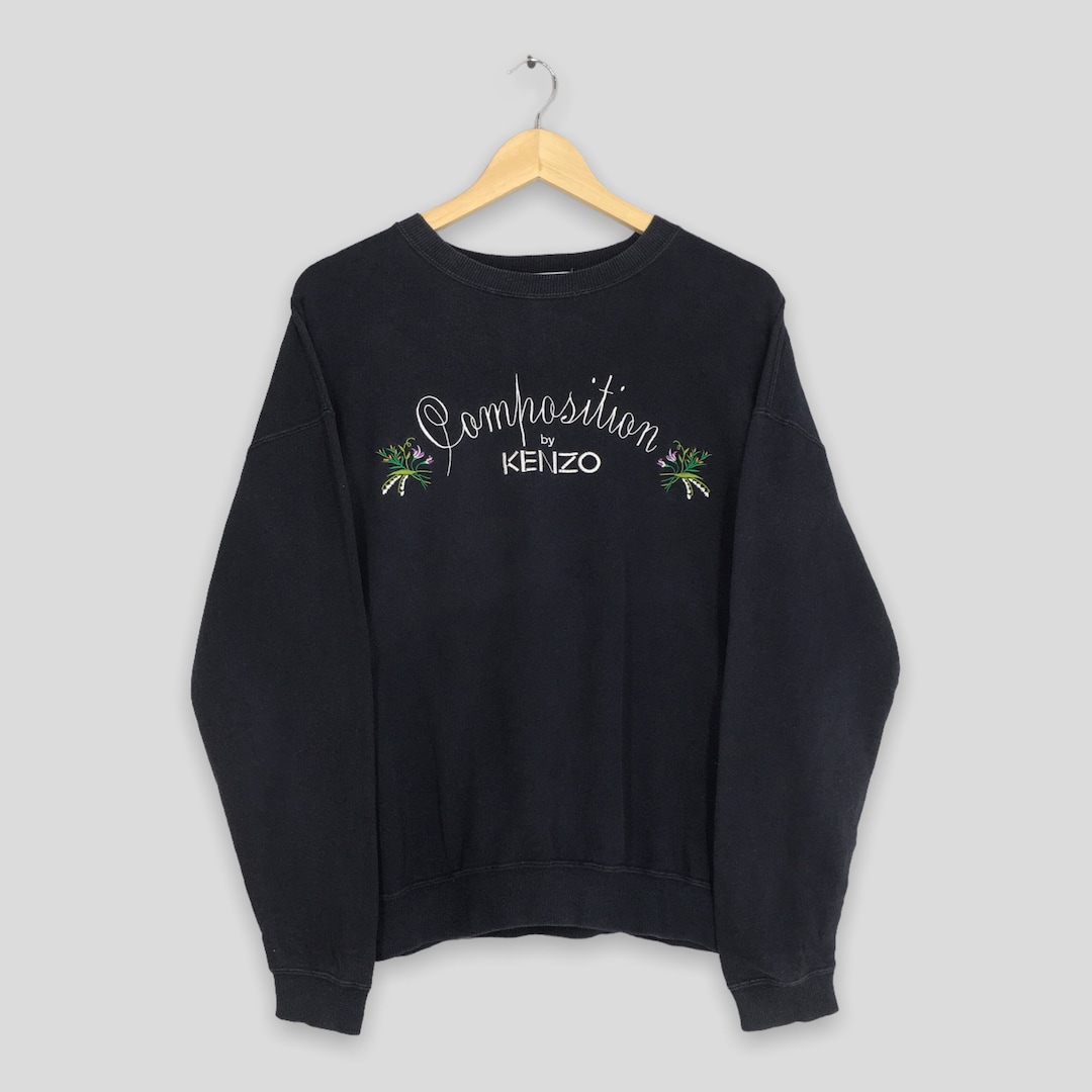 Vintage Composition by Kenzo Black Sweatshirt Medium Composition Kenzo ...