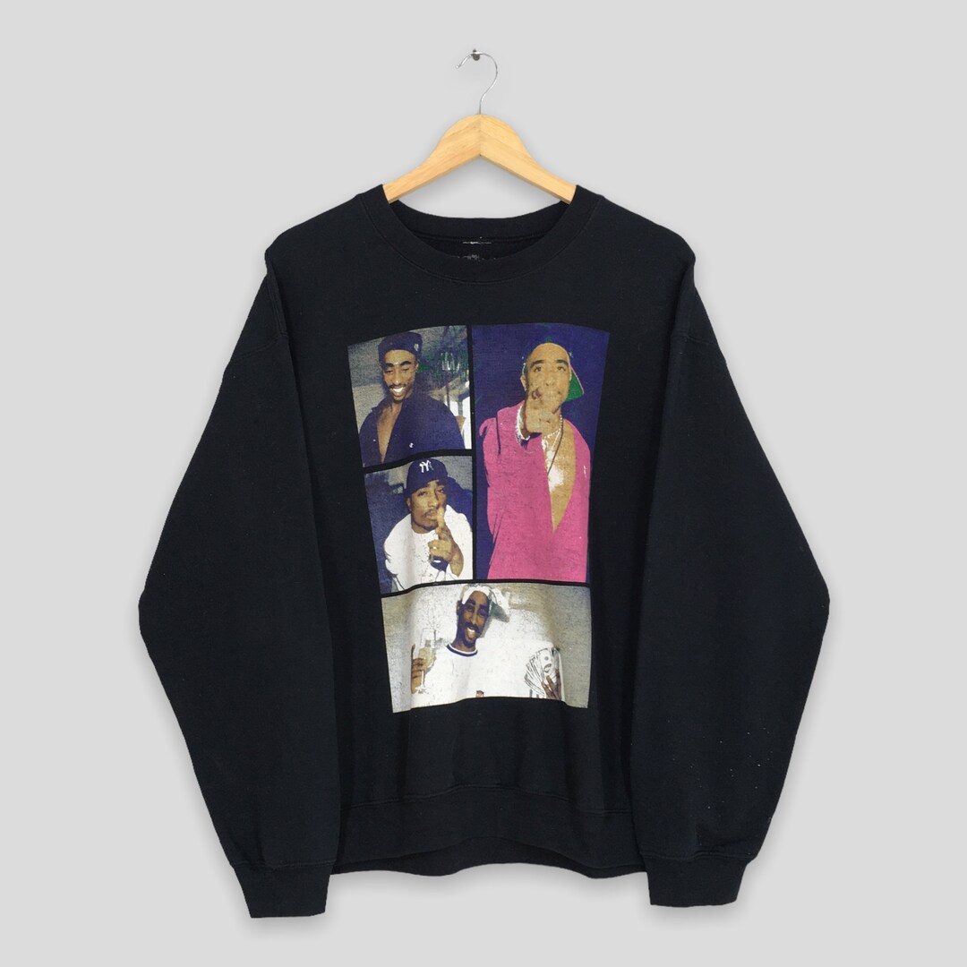 Vintage Makaveli Tupac Black Hip Hop Sweatshirt Large Y2K Tupac Shakur ...