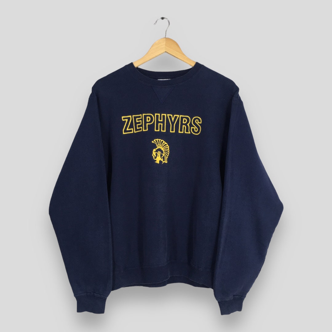Vintage Mahtomedi Zephyr Sweatshirt Blue Sweater Medium Mahtomedi Zephyr High School Crewneck ...