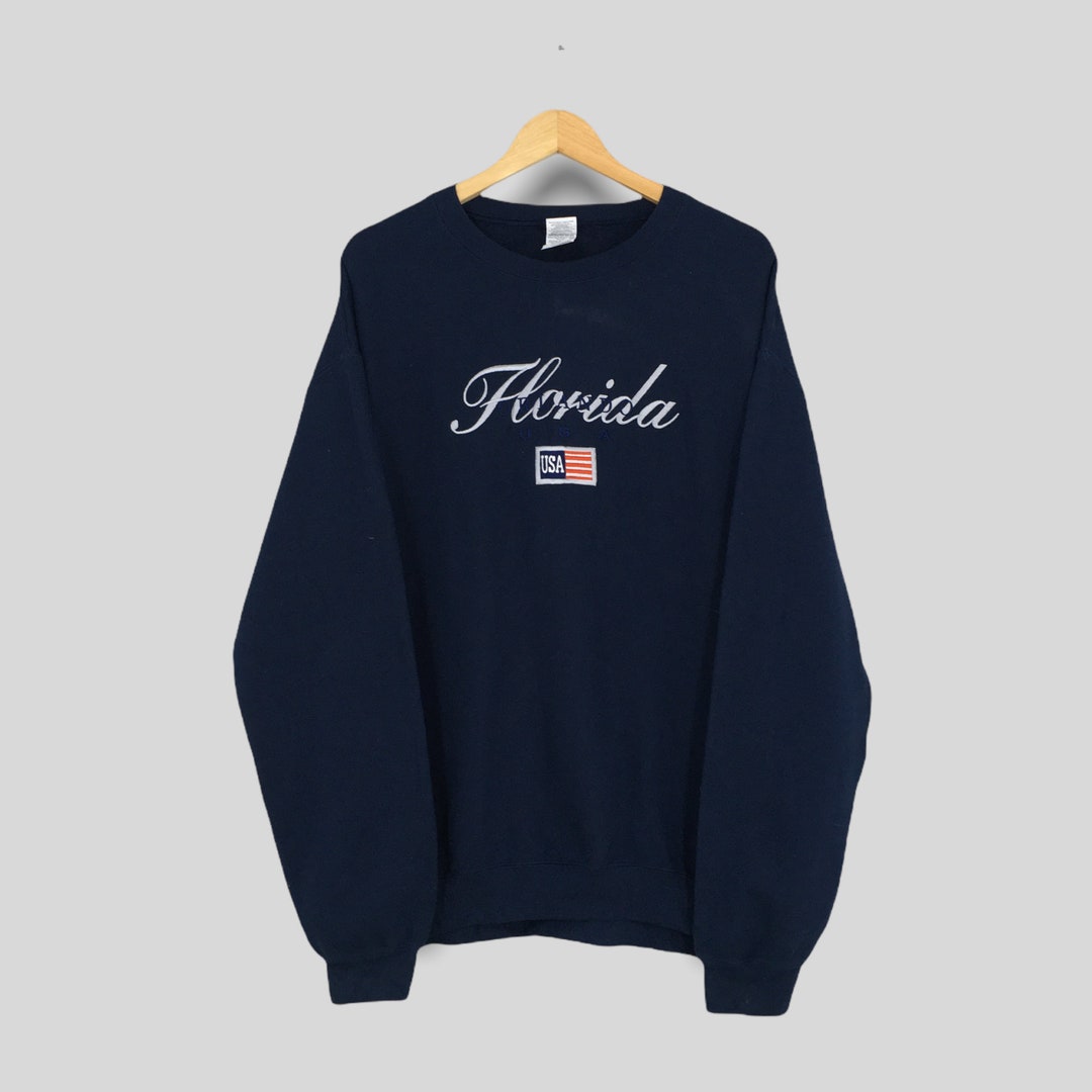 Vintage Florida Orlando Blue Sweatshirt Large Florida University Jumper ...