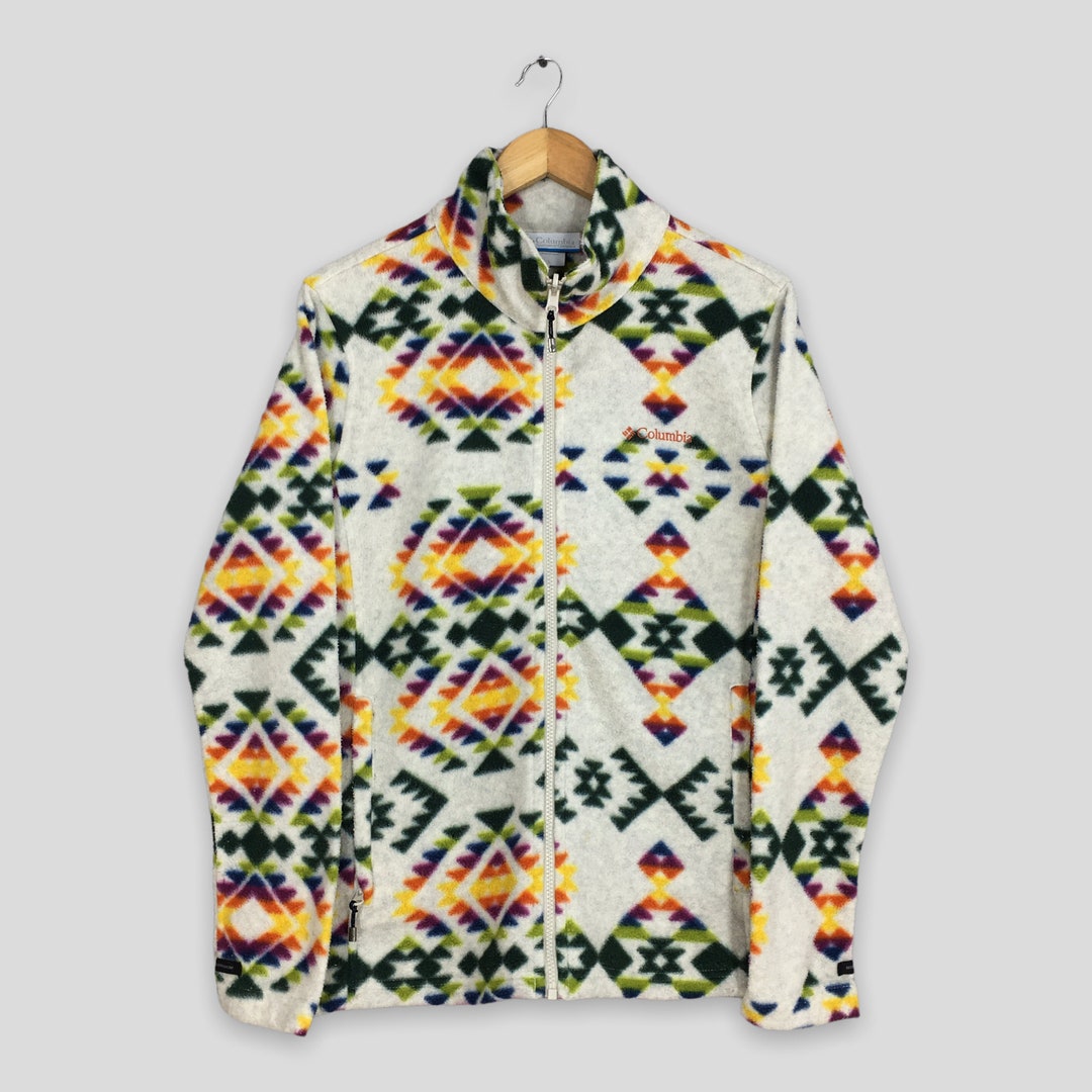 Vintage Columbia Aztec Navajo Fleece Sweater Large Y2K Columbia Sports ...