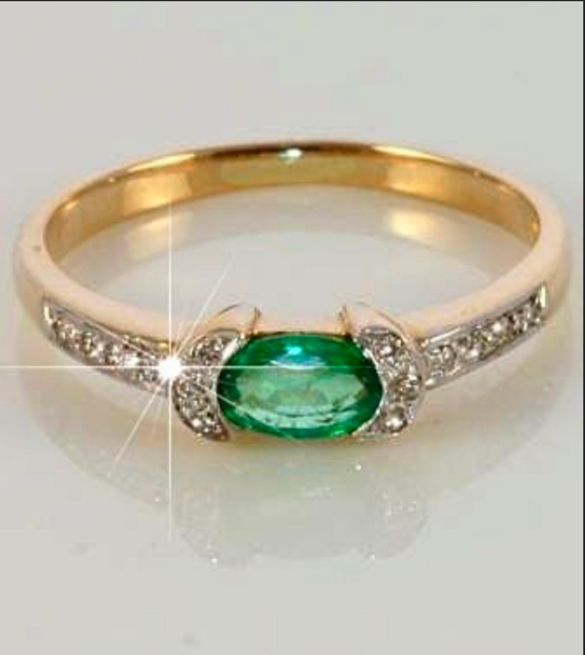 Natural Emerald Silver Ring in 925 Sterling Silver, Wedding Engagement ...