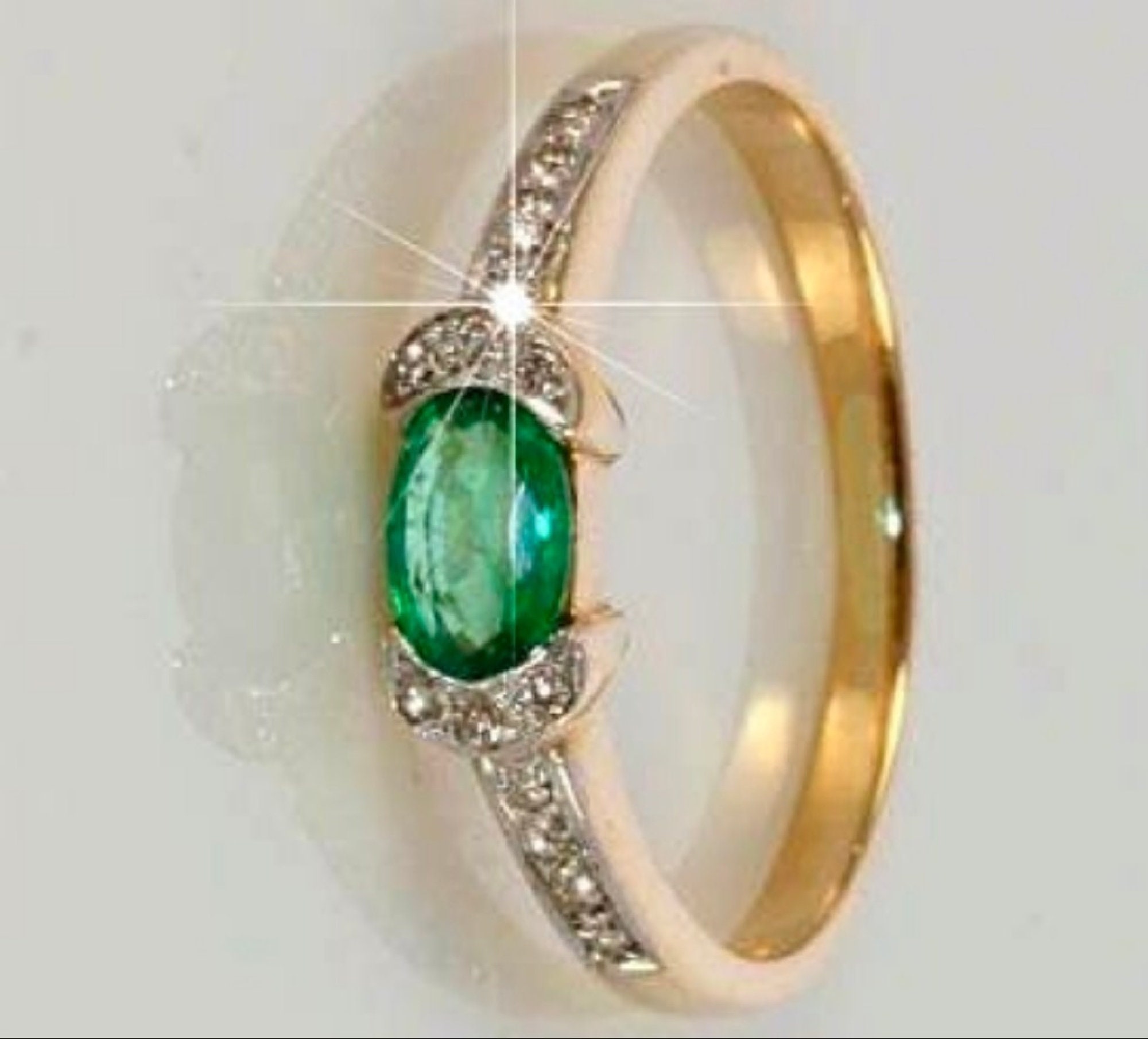 Natural Emerald Silver Ring in 925 Sterling Silver, Wedding Engagement ...