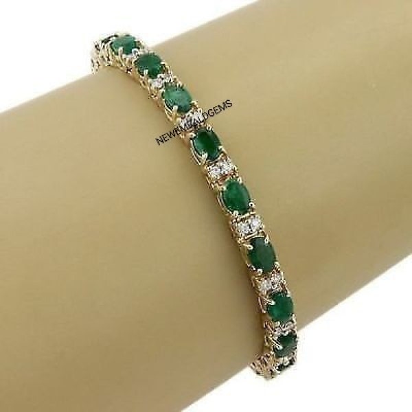 Lab Created Emerald Tennis Bracelet - Etsy