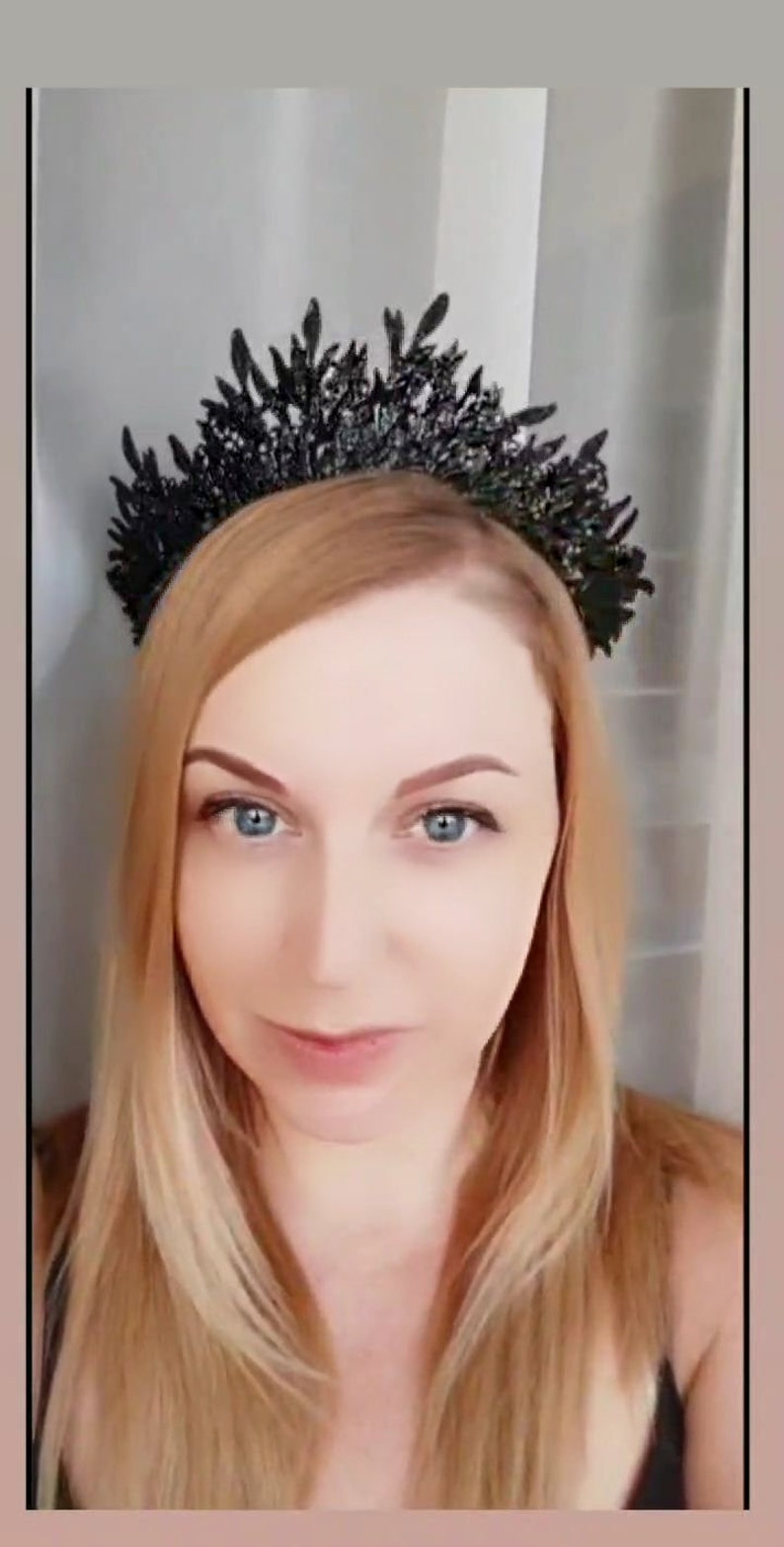 Black Headband Black Crown Gothic Crown. Halloween Crown | Etsy