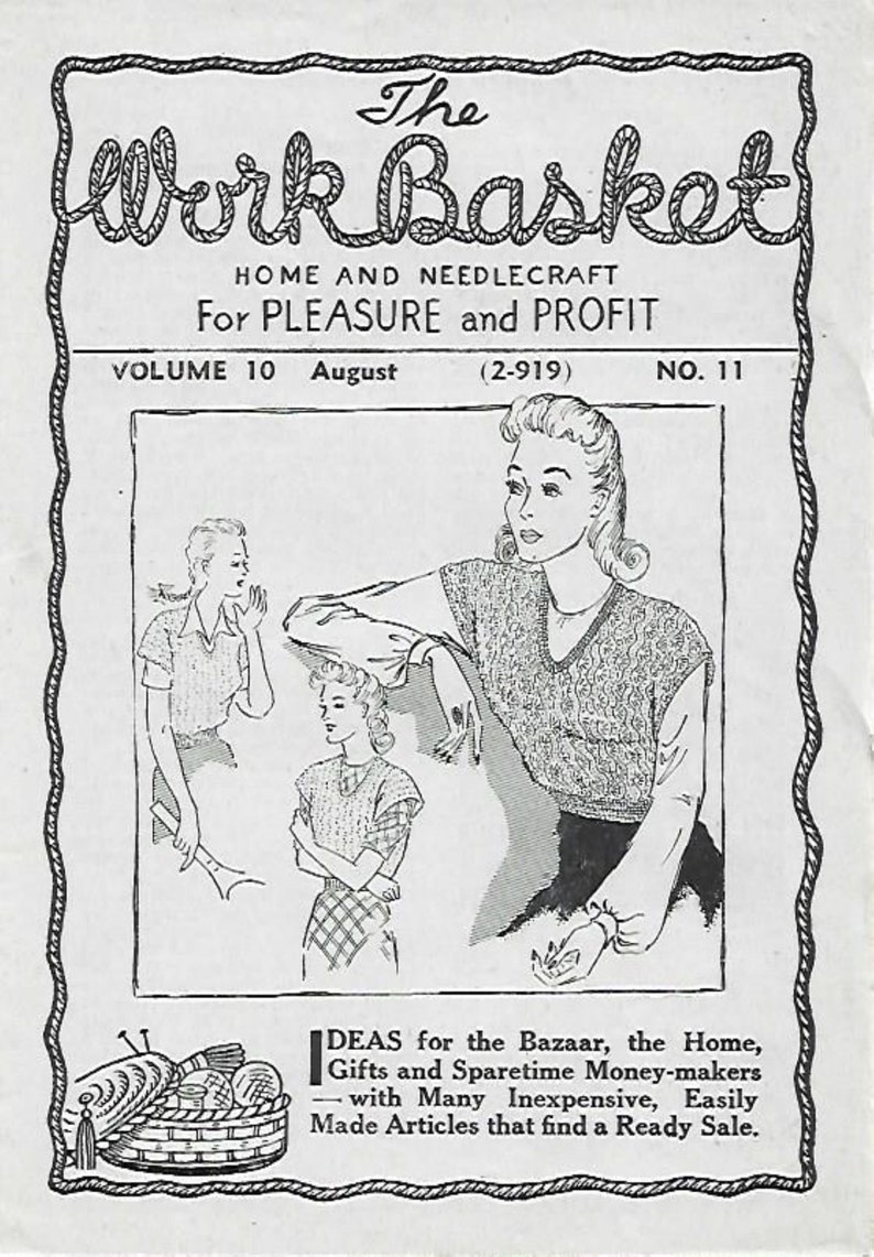 Vintage 1940s the Work Basket Patterns (*PDF Instant Digital Download ...