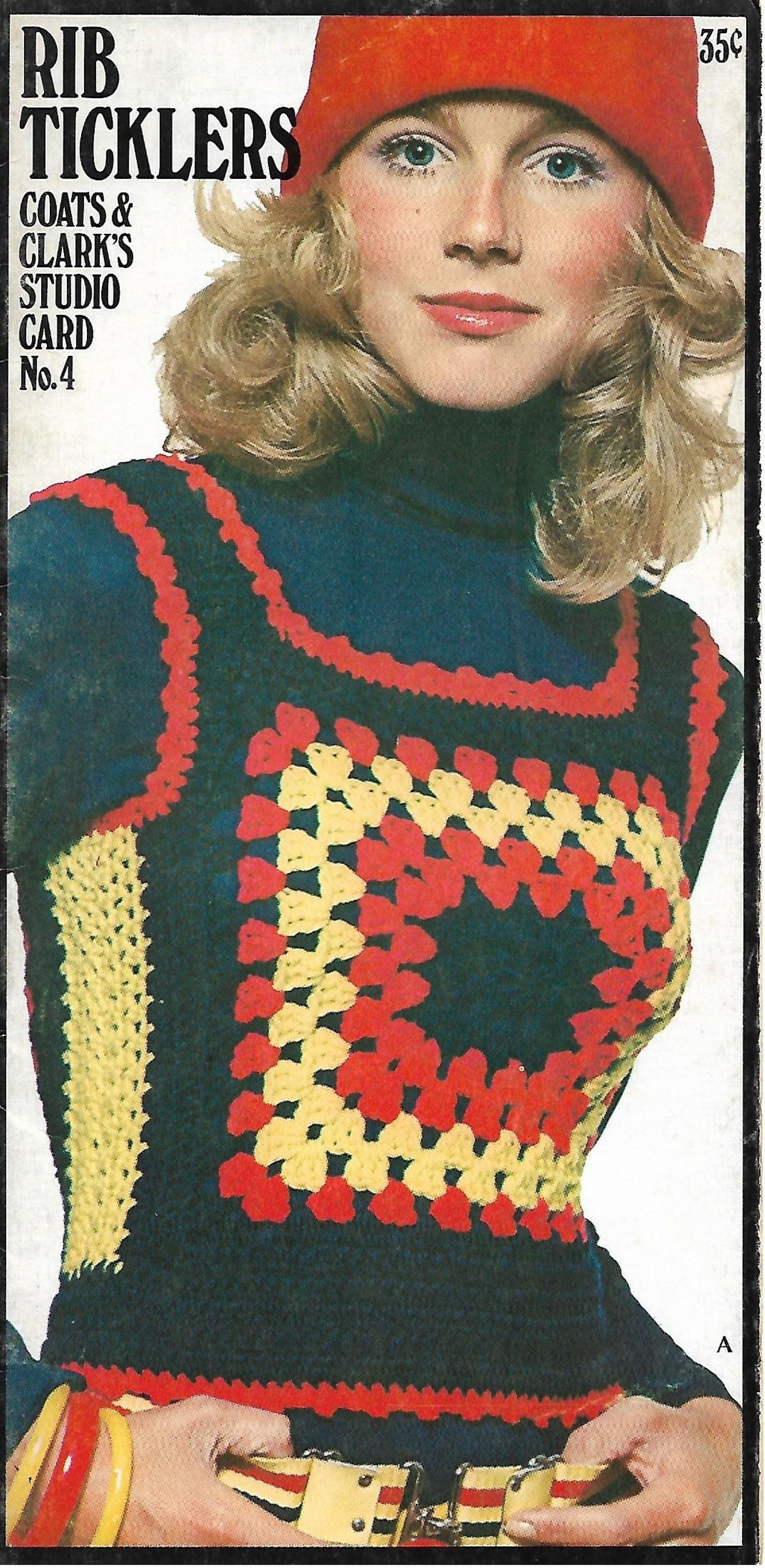 Vintage 1970s Crochet Granny Square Rib Tickler Top Pattern (PDF ...