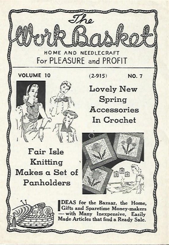 Vintage 1940s the Work Basket Patterns PDF Instant Digital - Etsy