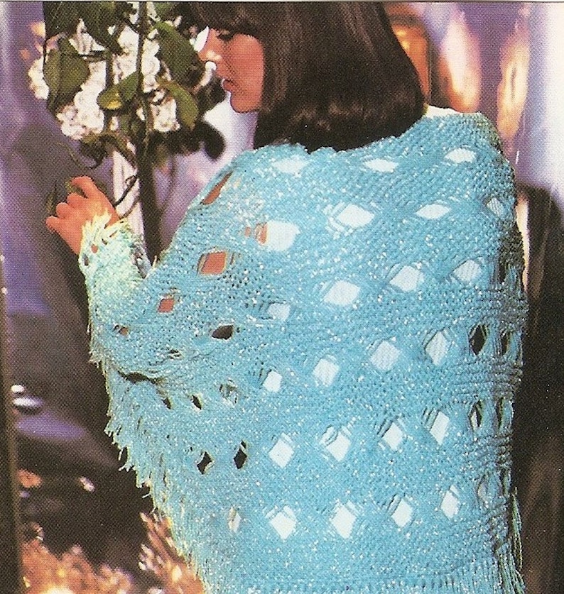 Vintage Knit Shawl Pattern 1970's***pdf Instant Digital Download***not ...