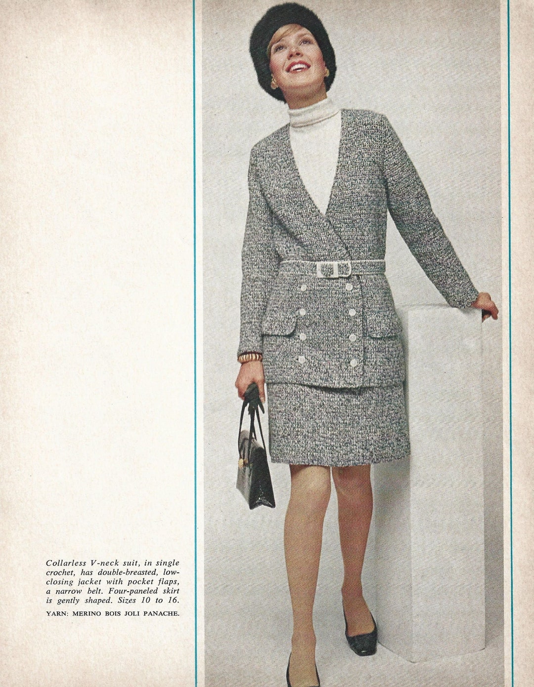 Vintage 1960s Crochet Suit Pattern: Jacket & Skirt (PDF Digital ...