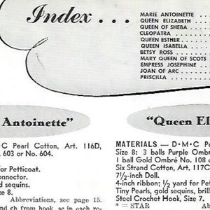 Vintage Crocheted Doll Outfits of Famous Women in History 1953 (*PDF ...