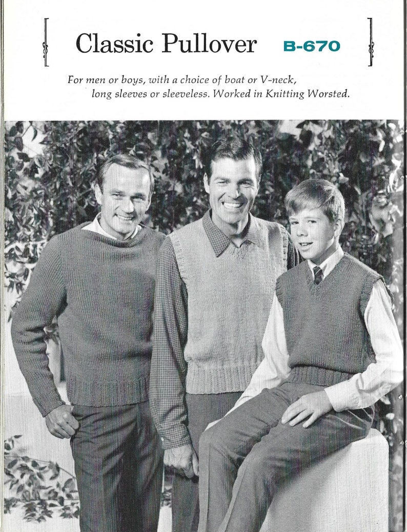 Vintage "classic Sweaters" Knit Patterns 1968 Book 186 (***PDF Instant ...