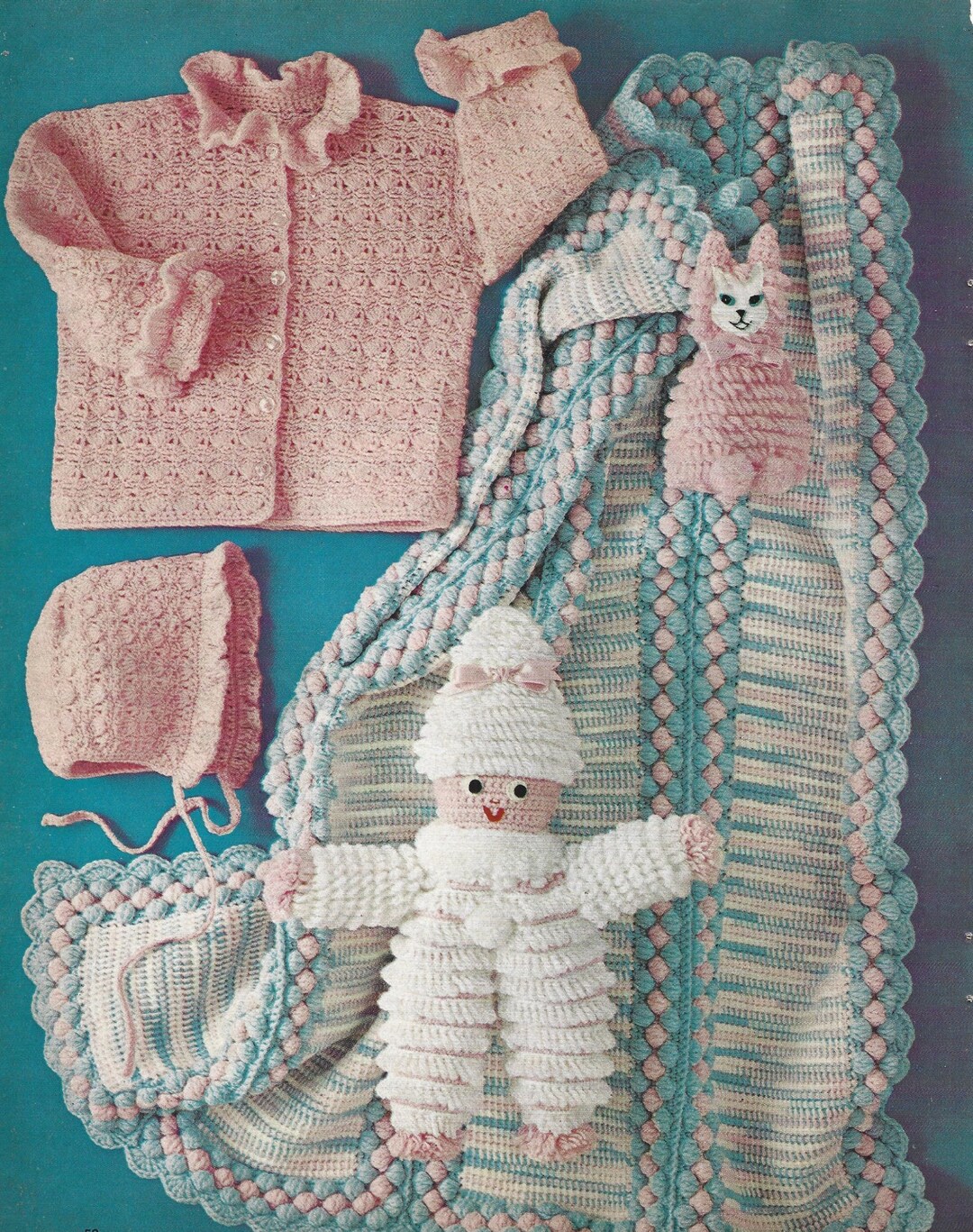 Vintage 1970s Crochet Patterns for Baby and Children (PDF Digital ...