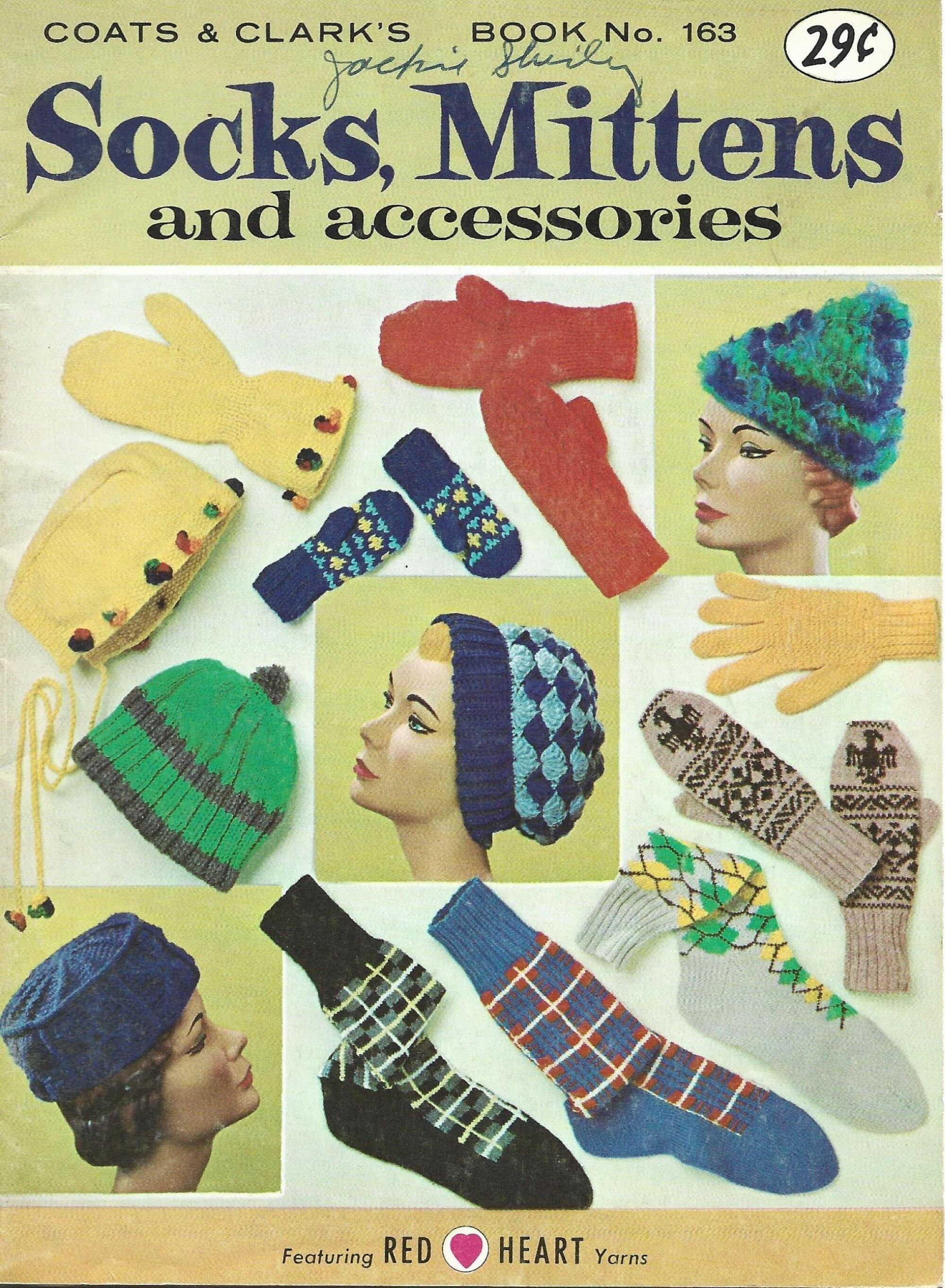 Vintage 1965 Knit & Crochet Patterns: Socks, Mittens, Hats (PDF ...