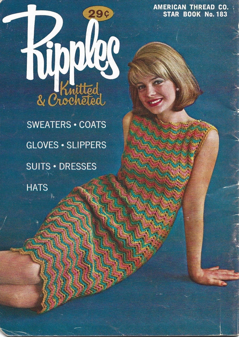 Vintage Ripple Knitted and Crocheted Patterns 1970s (***PDF Instant ...
