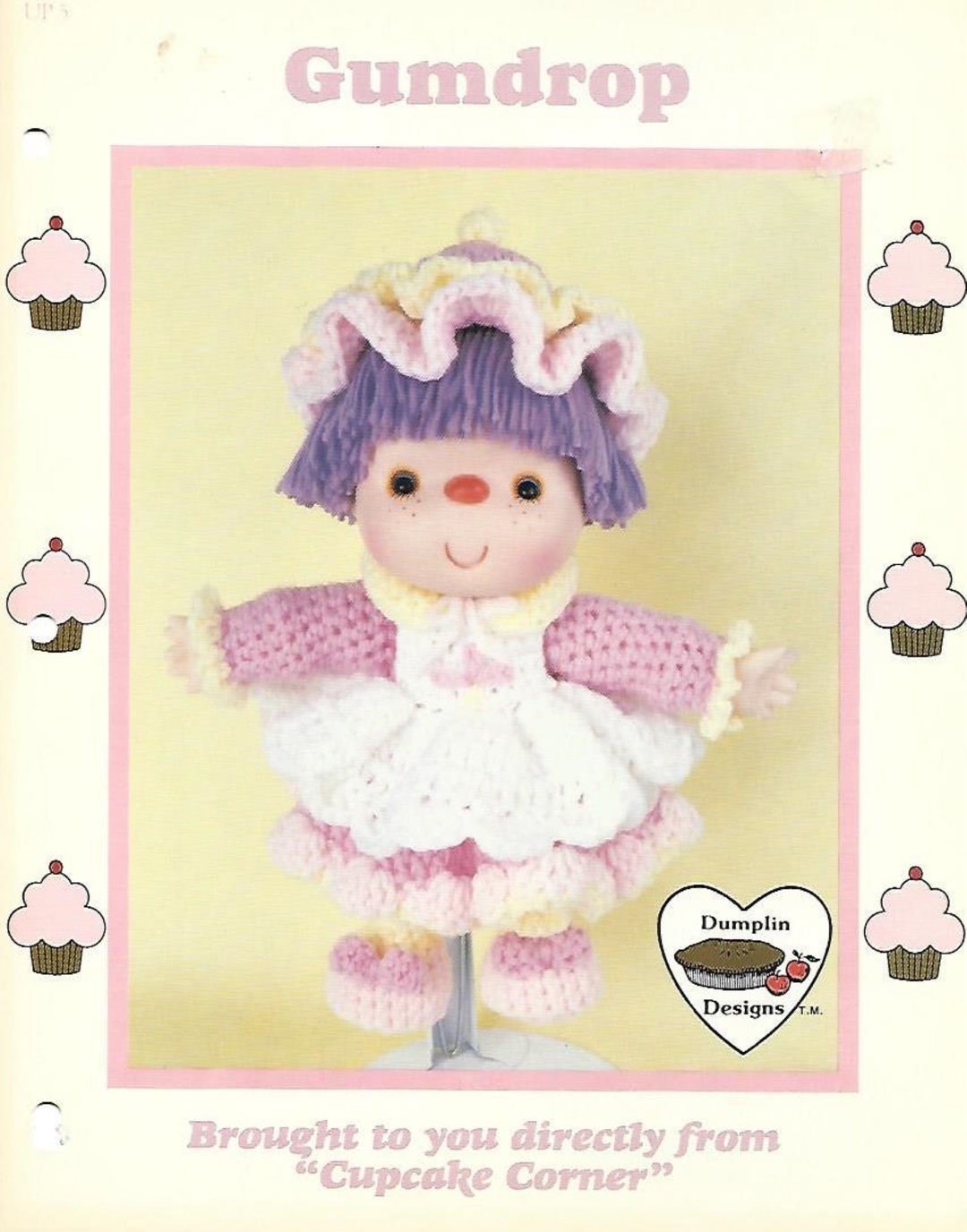 Vintage "cupcake Corner" Gumdrop Doll Crochet Pattern (***PDF Instant Digital Download ...