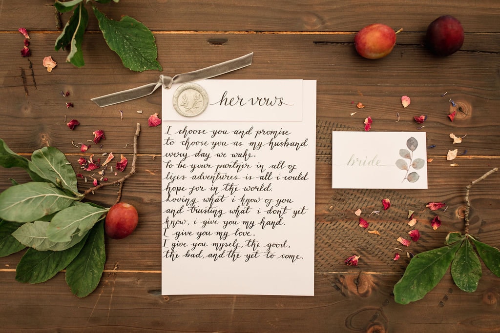Hand Written Wedding Vows Custom Wedding Vows Wedding | Etsy