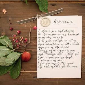 Hand Written Wedding Vows Custom Wedding Vows Wedding - Etsy