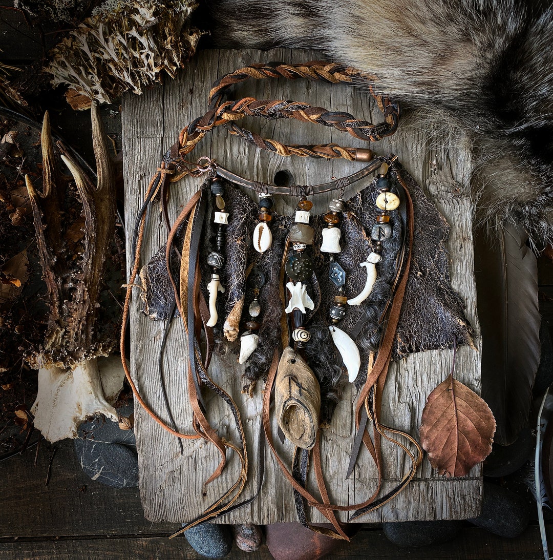 Baltic Viking Amulet: Pagan Shamanic Necklace With Driftwood, Leather ...