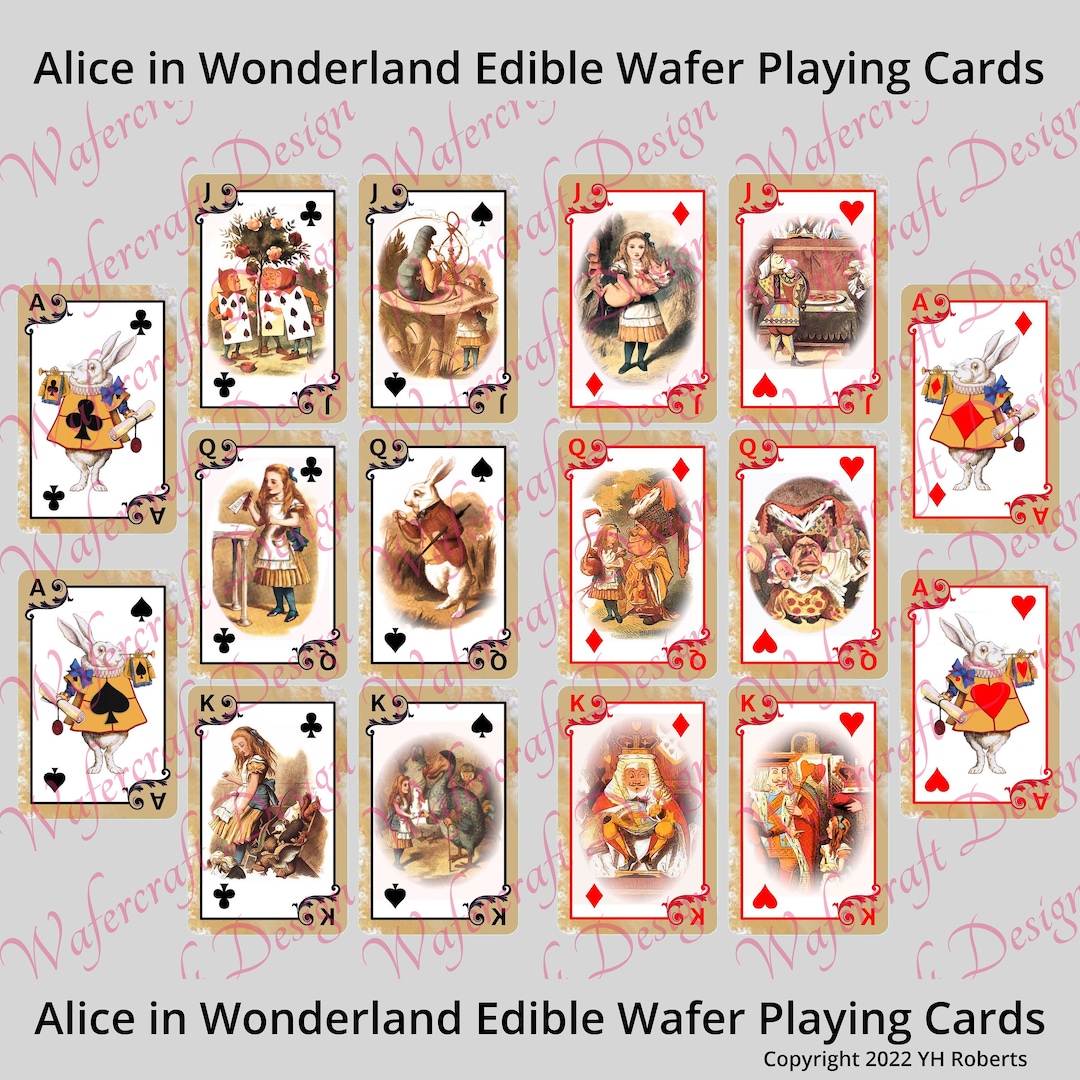 Alice in Wonderland Edible Playing Cards Printed on Premium Wafer Card ...
