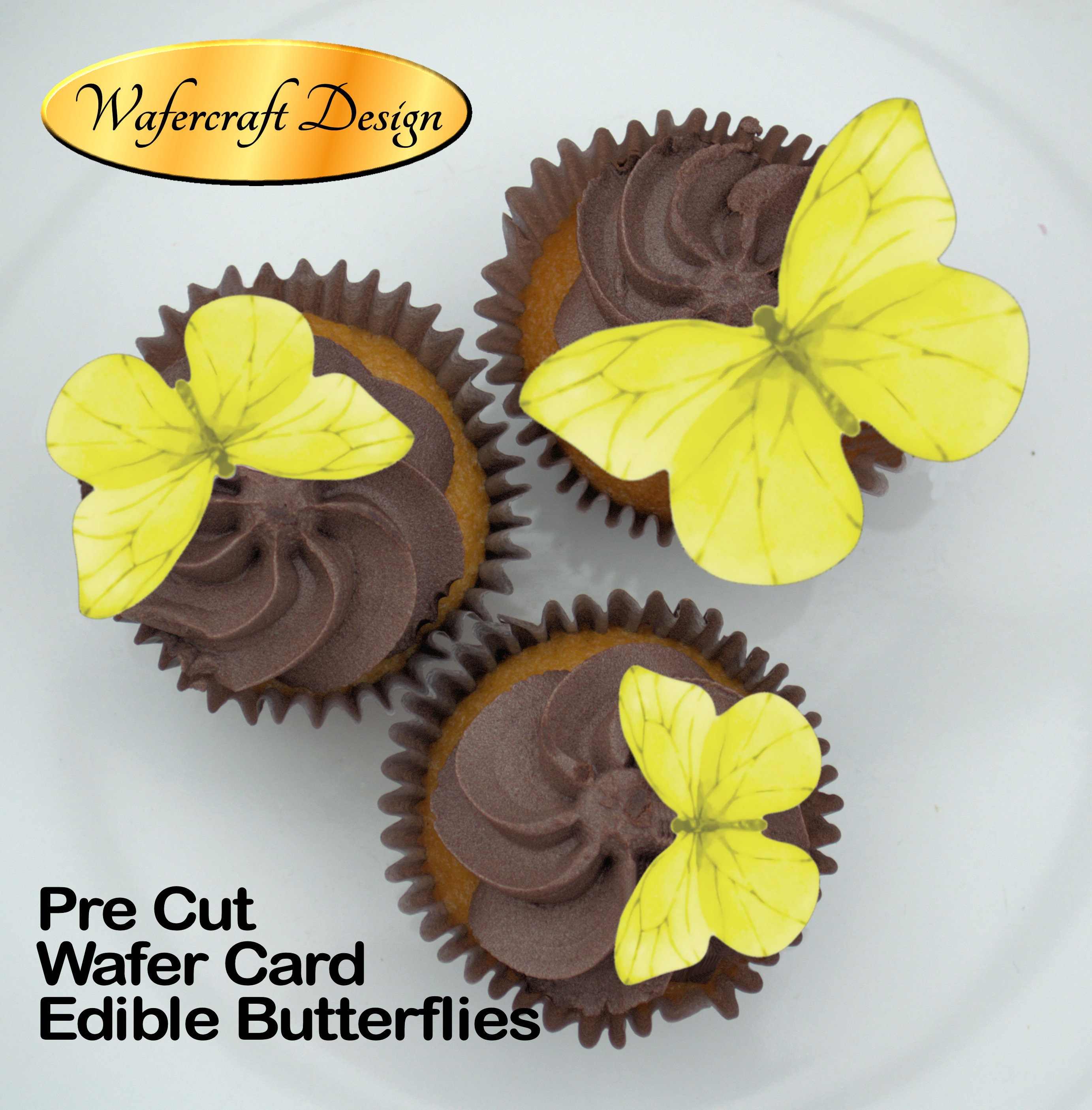 Pre Cut Edible Wafer Card Realistic Butterflies - 2 Colour Packs - 16 ...