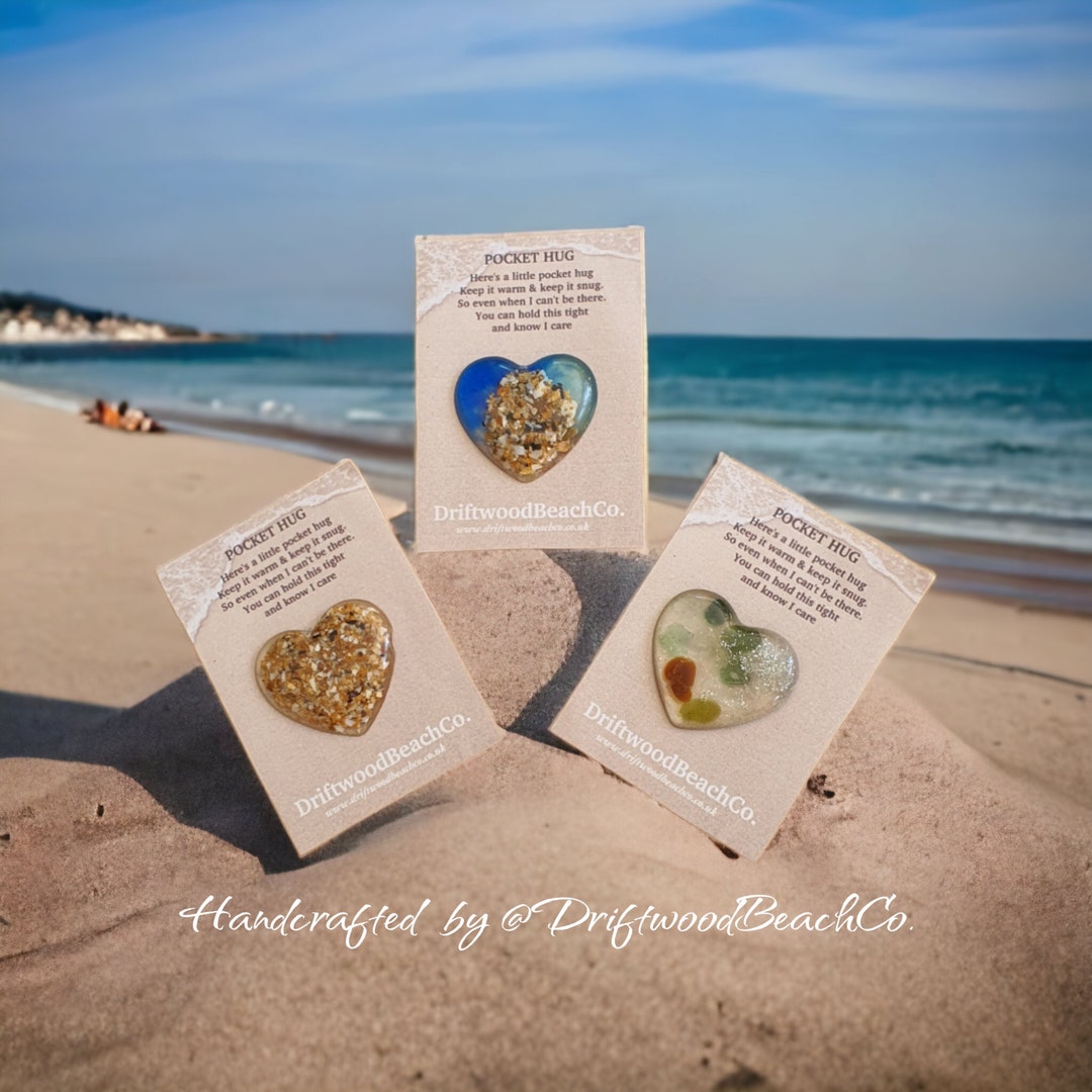 Resin Pocket Hug: Beach Theme Worry Stone, Token Gift - Etsy